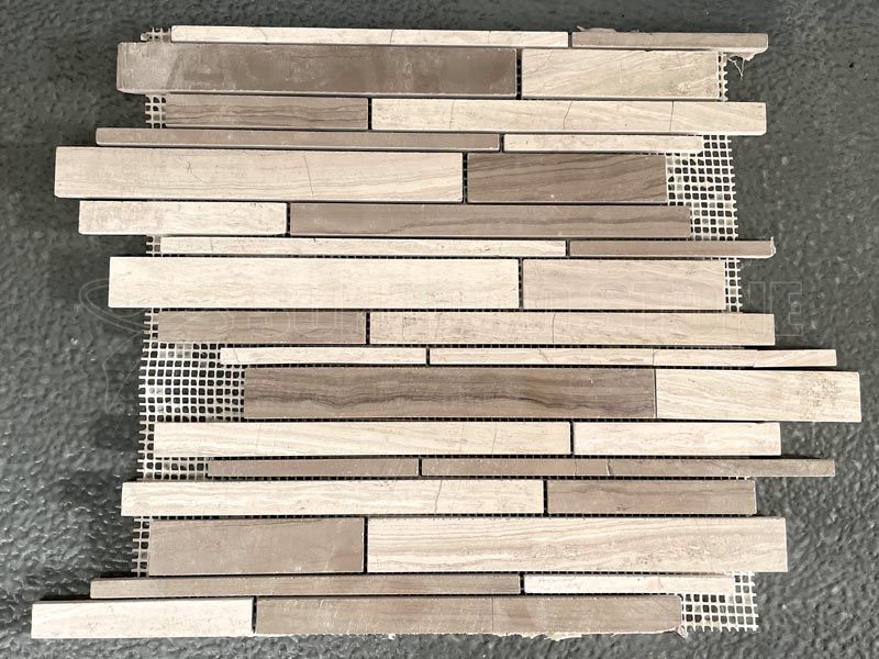 White Wood Marble Mosaic Tiles flooring tiles, mosaic tiles wall mosaic ...